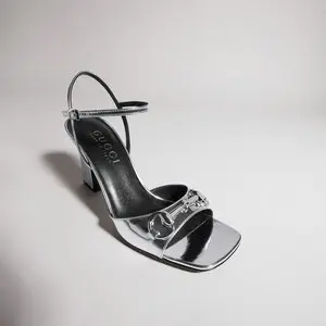 Gucci Signora Leather Sandals - Silver