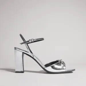 Gucci Signora Leather Sandals - Silver