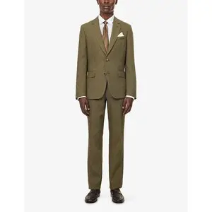 Paul Smith Single-breasted Linen Suit - Olive