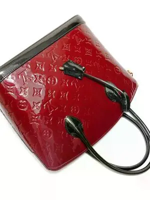 LOUIS VUITTON 2014 Pm Lockit Monogram Vernis Tote - Red