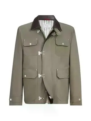 Brunello Cucinelli Water-resistant Techno Cotton Gabardine Jacket - Green
