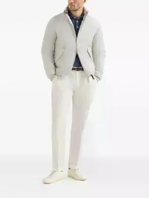 Brunello Cucinelli Cotton English Rib Knit Polo With Long Raglan Sleeves - Blue