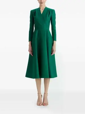 Oscar De La Renta Wool-blend Long-sleeve Dress