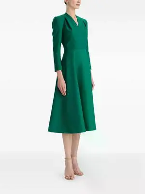 Oscar De La Renta Wool-blend Long-sleeve Dress
