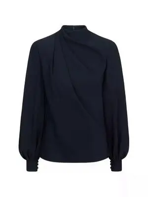 Oscar De La Renta Draped Georgette Blouse