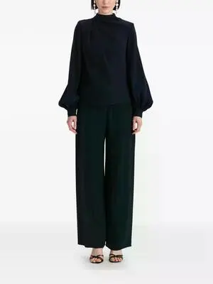 Oscar De La Renta Draped Georgette Blouse