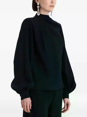 Oscar De La Renta Draped Georgette Blouse