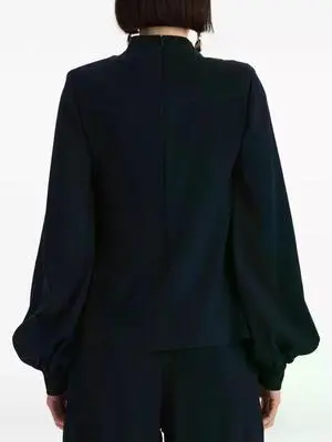 Oscar De La Renta Draped Georgette Blouse
