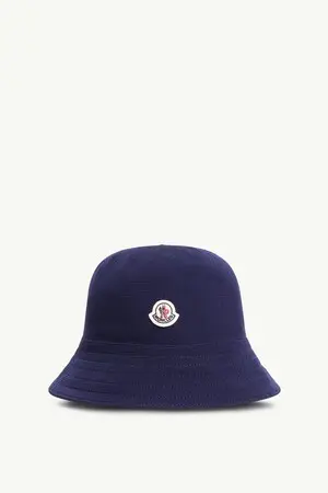 Moncler Logo Patch Bucket Hat - Blue