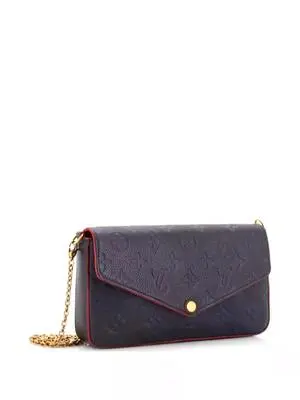 LOUIS VUITTON Felicie Pochette Monogram Empreinte Leather - Blue