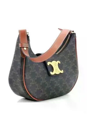 Celine Ava Triomphe Coated Canvas Shoulder Bag - Brown