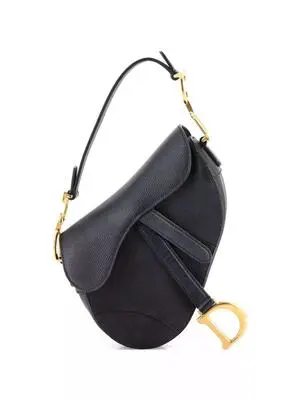 Dior Saddle Handbag Leather Mini Shoulder Bag - Black