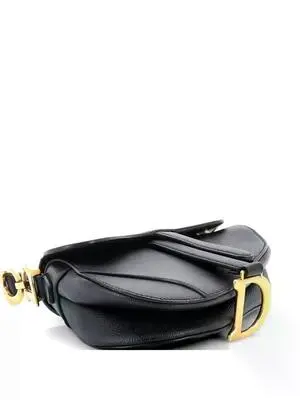 Dior Saddle Handbag Leather Mini Shoulder Bag - Black