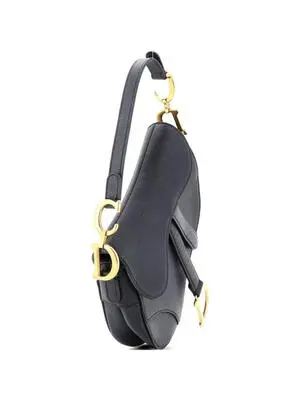 Dior Saddle Handbag Leather Mini Shoulder Bag - Black