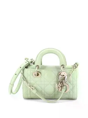 Dior Lady D-joy Micro Satchel Cannage Quilt Lambskin - Green