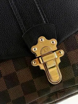 LOUIS VUITTON Clapton Handbag Damier And Leather Pm Crossbody Bag - Brown