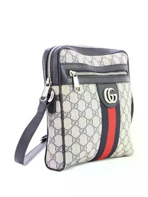 Gucci Ophidia Messenger Bag Gg Coated Canvas - Blue