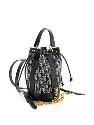 Dior Drawstring Oblique Canvas Small Backpack - Blue