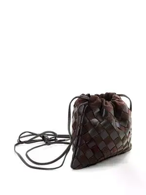 Bottega Veneta Intrecciato Leather And Suede Small Crossbody Bag - Brown
