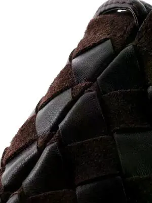 Bottega Veneta Intrecciato Leather And Suede Small Crossbody Bag - Brown
