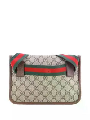 Gucci Neo Vintage Flap Messenger Gg Coated Canvas Small Crossbody Bag - Brown