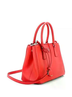 Prada Galleria Double Zip Saffiano Leather Small Tote Bag