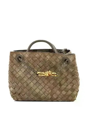 Bottega Veneta Andiamo Top Handle Bag Intrecciato Nappa Small Satchel - Green