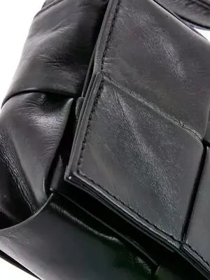Bottega Veneta Cassette Maxi Intrecciato Leather Crossbody Bag - Black