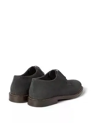 Brunello Cucinelli Reversed Calfskin Derby Shoes - Grey
