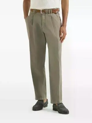 Brunello Cucinelli Garment-dyed Pleated Trousers - Green
