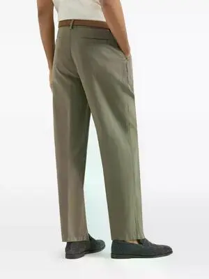 Brunello Cucinelli Garment-dyed Pleated Trousers - Green