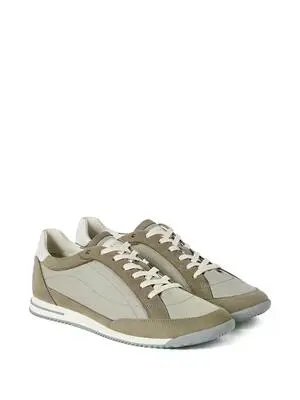 Brunello Cucinelli Nylon And Nubuck Lace Up Sneakers