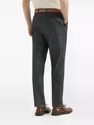 Brunello Cucinelli Lightweight Denim Trousers With Pleat - Blue