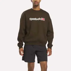 REEBOK Union Jack Logo Crewneck Sweatshirt - Espresso