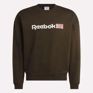 REEBOK Union Jack Logo Crewneck Sweatshirt - Espresso