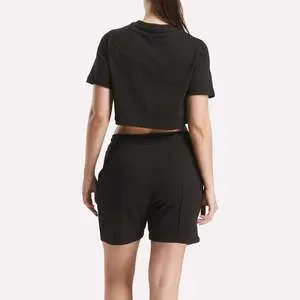 REEBOK Cropped Logo T-shirt - Black