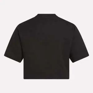 REEBOK Cropped Logo T-shirt - Black