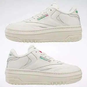 REEBOK Club C Extra Platform Sneakers - Chalk/chalk/glen Green