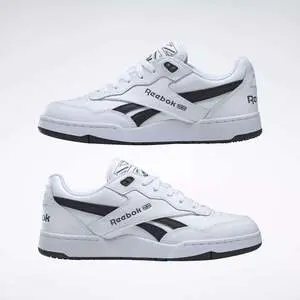 REEBOK Bb 4000 Ii "vintage Hoops" Leather Sneakers - Ftwr White/core Black/pure Grey