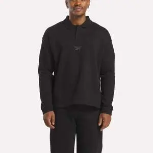 REEBOK Wardrobe Essentials Long Sleeve Polo Shirt - Black
