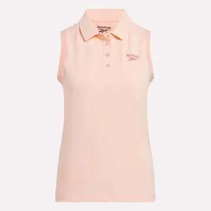 REEBOK Micro Pique Sleeveless Polo Shirt - Future Pink/faded Rose