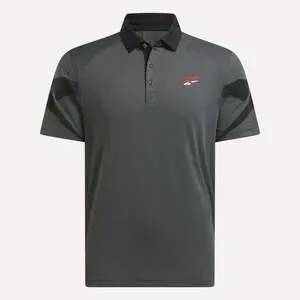 REEBOK Signature Vector Colorblocked Polo Shirt - Black