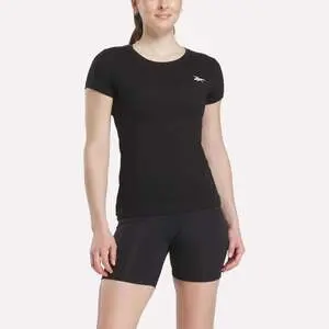 REEBOK Classic Cotton Crewneck T-shirt With Logo Detail - Black