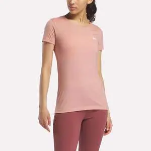 REEBOK Classic Cotton Crewneck T-shirt With Logo Detail - Pink
