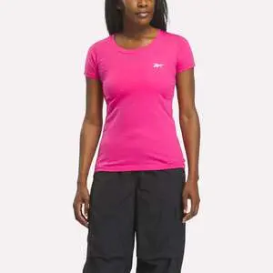 REEBOK Reebok Classic Cotton Crewneck T-Shirt With Logo Detail Raspberry