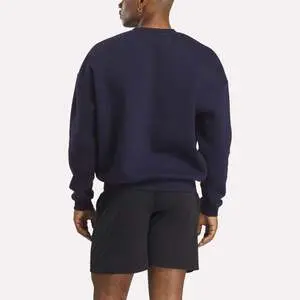 REEBOK Crewneck Sweatshirt With Textured Bouclé Fleece - Vector Navy