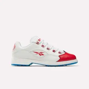 REEBOK Spikeless Golf Shoes With Leather Upper And Contrasting Toe - White/vector Red