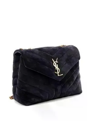 Saint Laurent Loulou Matelasse Chevron Small Shoulder Bag - Blue