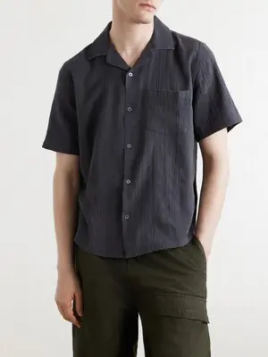 CORRIDOR Convertible-collar Checked Cotton Shirt