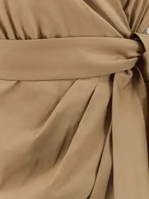 Max Mara Mxmbeta Cotton-blend Draped Wrap Dress